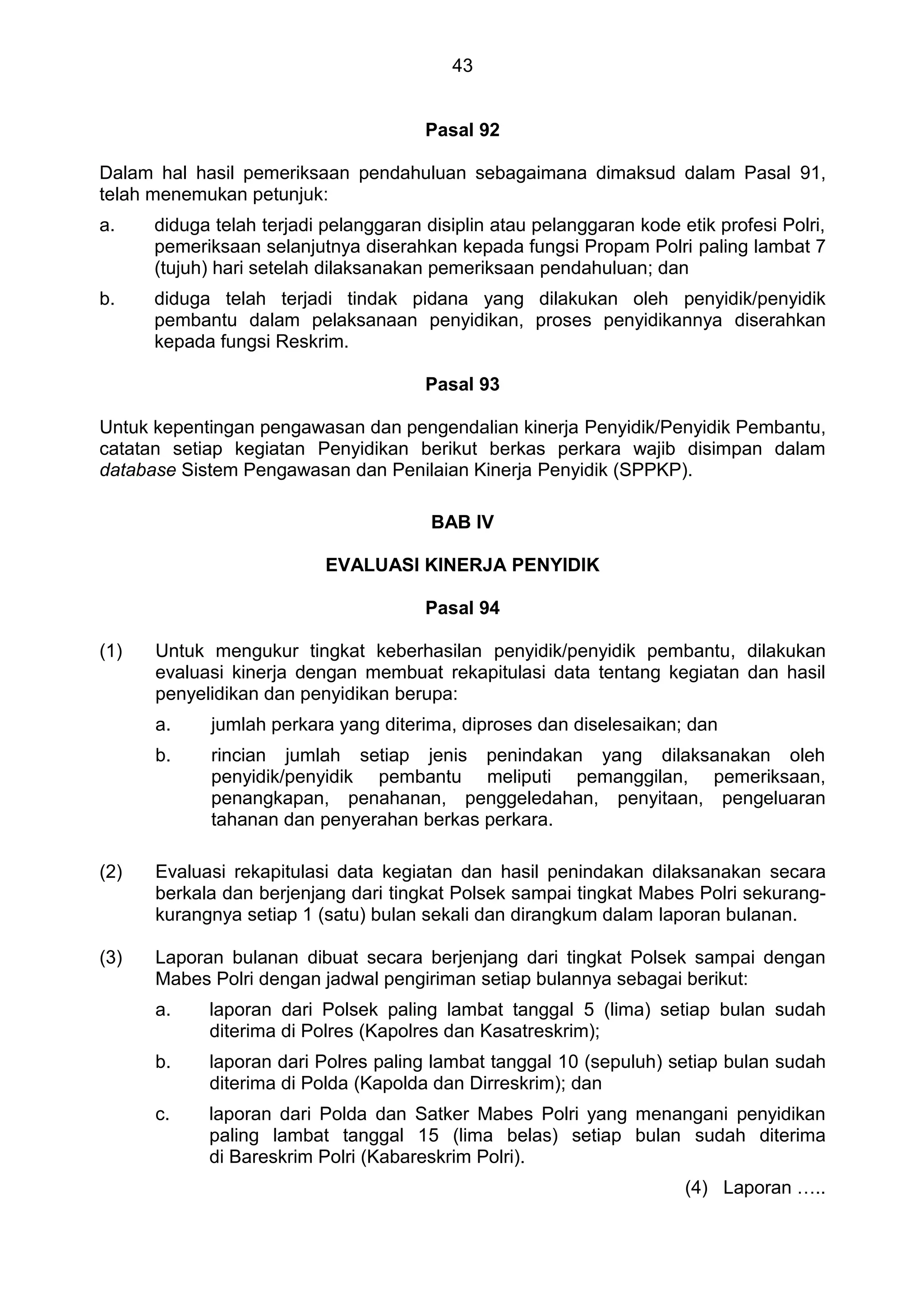 Perka Polri No.14 Thn.2012 ttg Manajemen Penyidikan Tindak Pidana | PDF