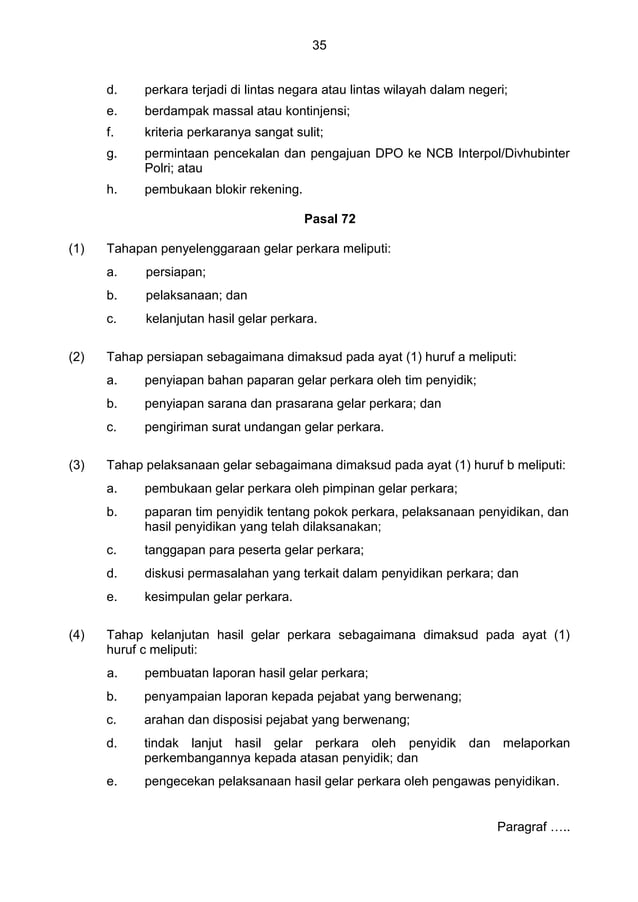 Perka Polri No.14 Thn.2012 ttg Manajemen Penyidikan Tindak Pidana | PDF