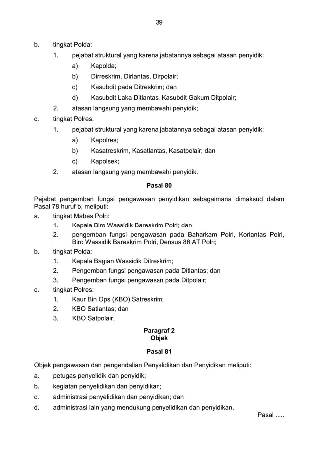Perka Polri No.14 Thn.2012 ttg Manajemen Penyidikan Tindak Pidana | PDF
