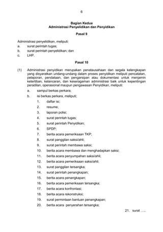 Perka Polri No.14 Thn.2012 ttg Manajemen Penyidikan Tindak Pidana | PDF