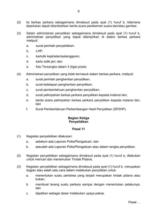 Perka Polri No.14 Thn.2012 ttg Manajemen Penyidikan Tindak Pidana | PDF