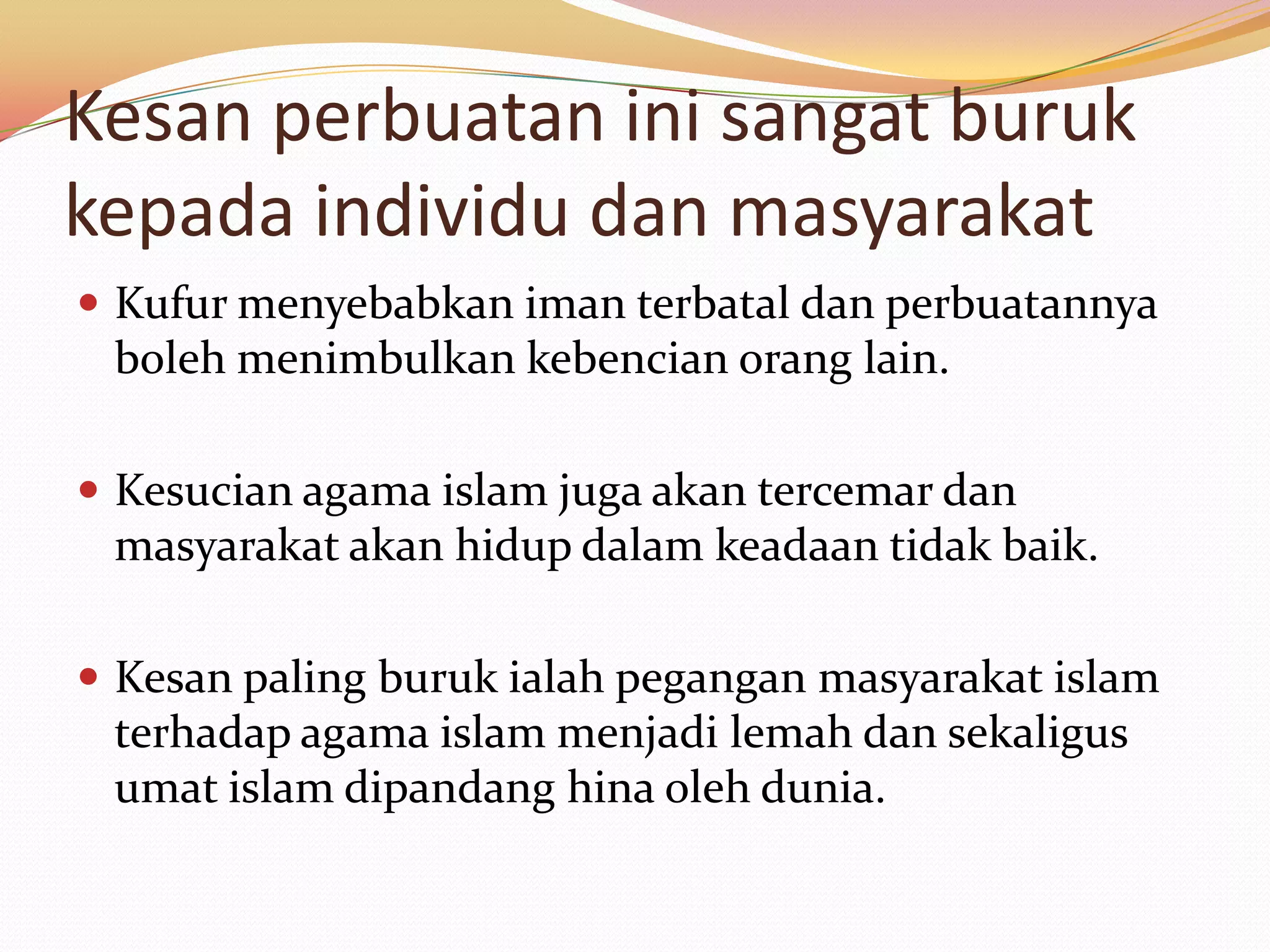 Perkara perkara yang membatalkan iman | PPTX