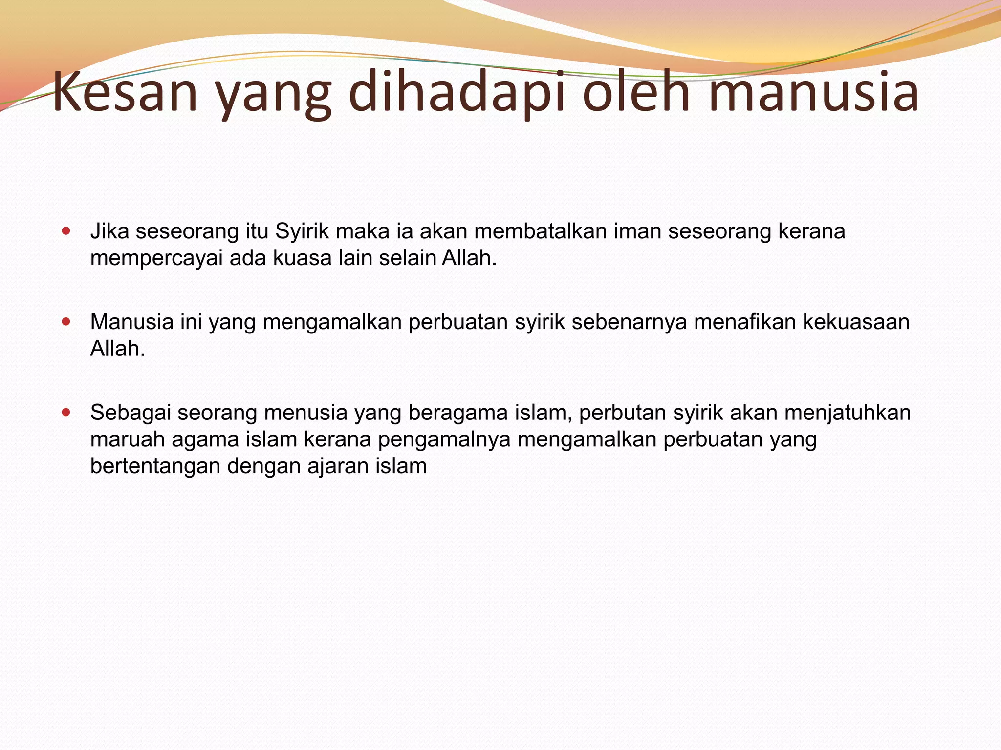 Perkara perkara yang membatalkan iman | PPTX