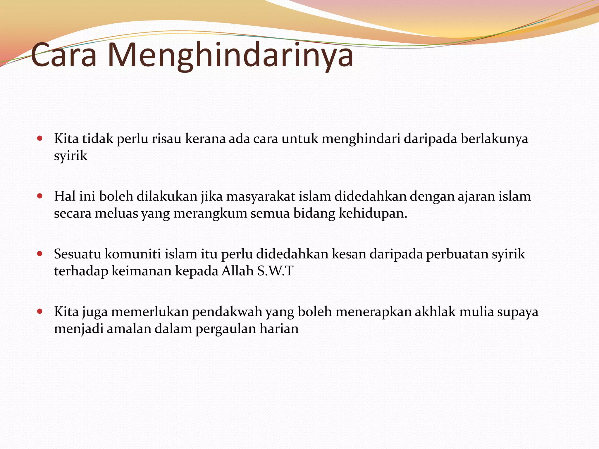 Perkara perkara yang membatalkan iman | PPTX