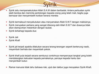 Perkara perkara yang membatalkan iman | PPT