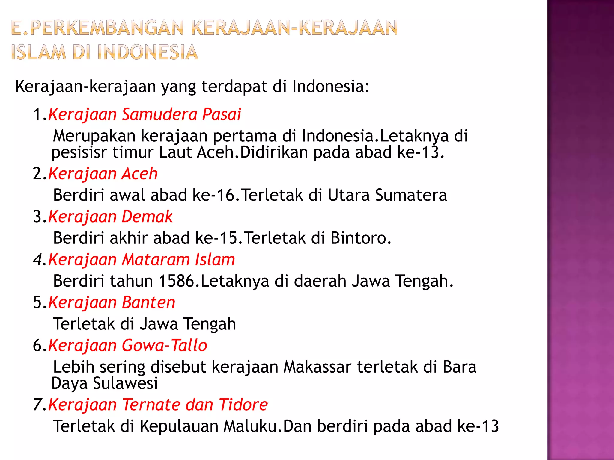 Perkembangan masyarakat pada masa islam di indonesia | PPT