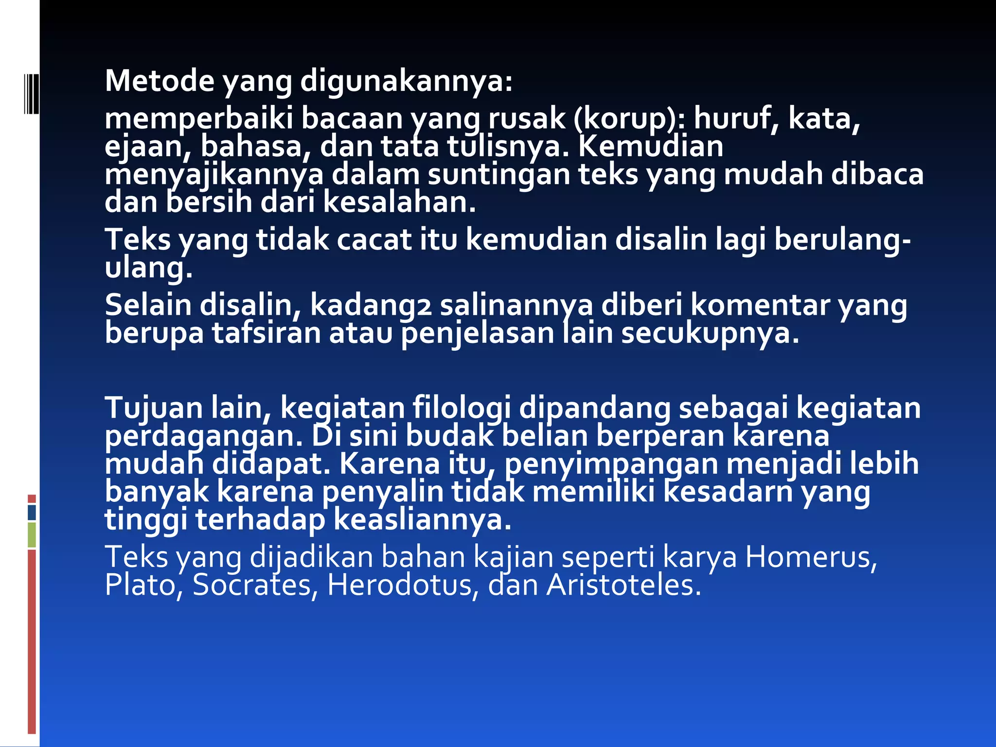 Perkembangan filologi | PPT