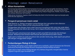 Perkembangan filologi | PPT
