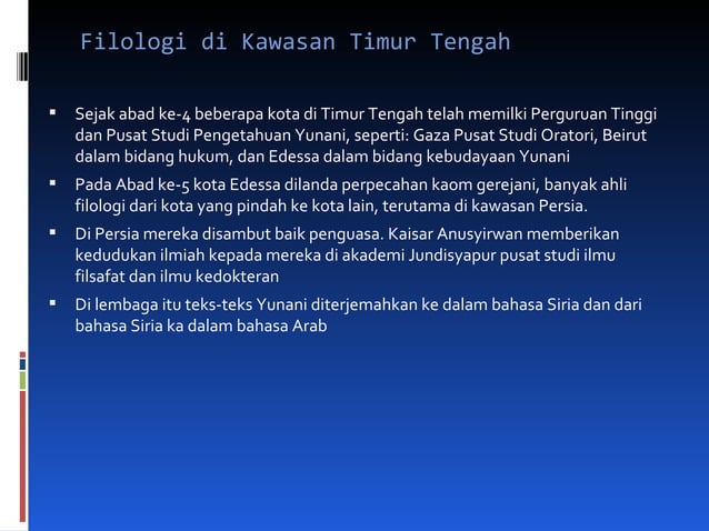 Perkembangan filologi | PPT