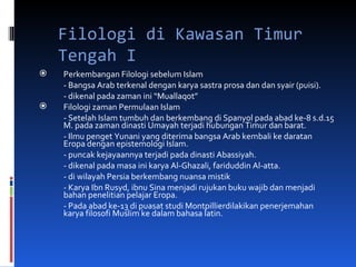 Perkembangan filologi | PPT