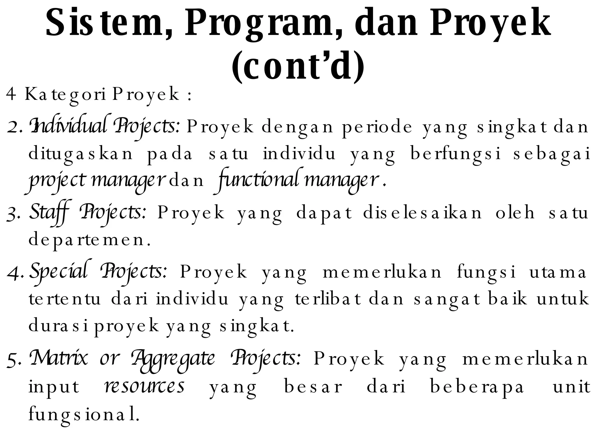 Perkembangan Manajemen Proyek | PPT