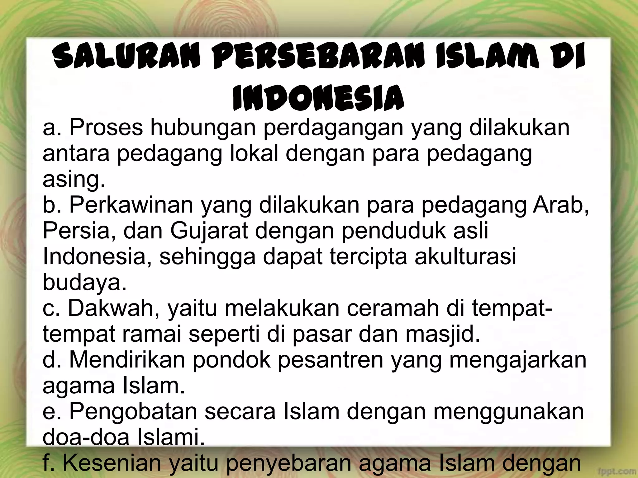 Sejarah : Perkembangan agama islam di nusantara | PPTX