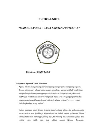 Perkembangan agama kristen protestan | PDF