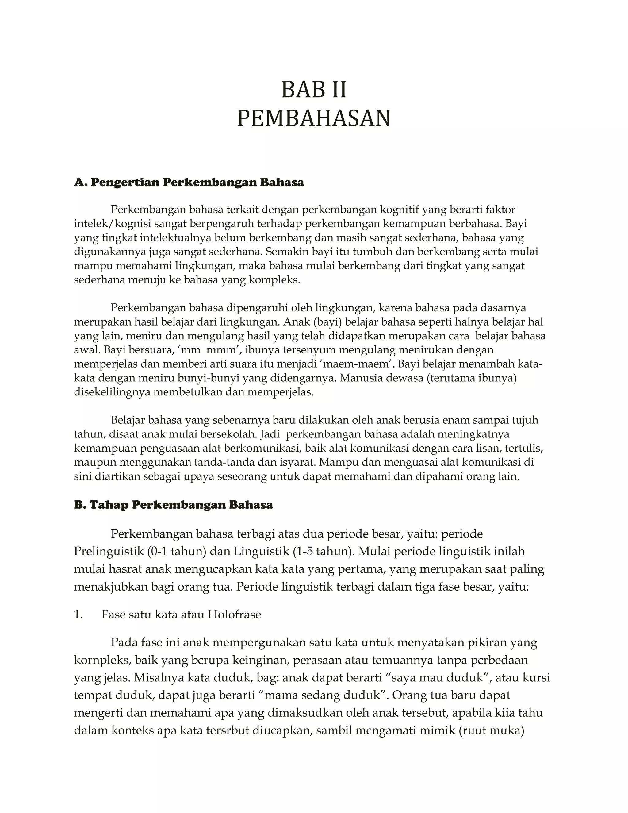 Perkembangan bahasa peserta didik | DOCX