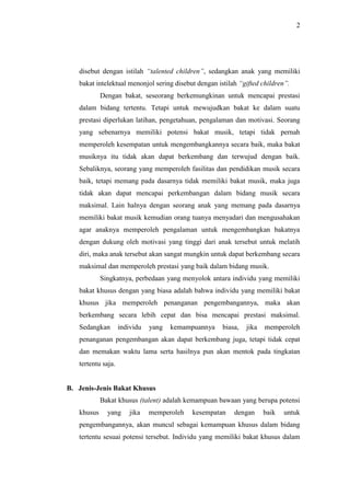 Perkembangan bakat khusus dan proses pembelajaran | DOCX