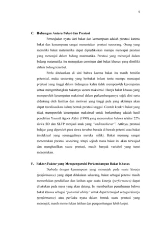 Perkembangan bakat khusus dan proses pembelajaran | DOCX