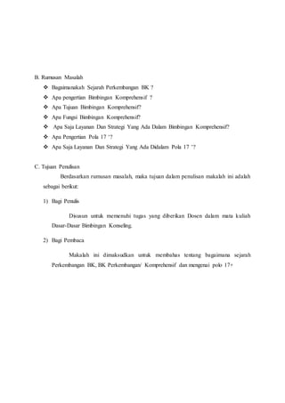 Perkembangan bk, bk komprehensif, pola 17+ | DOCX