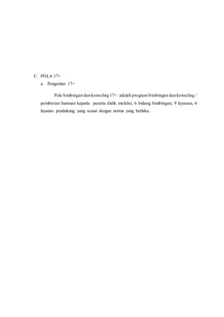 Perkembangan bk, bk komprehensif, pola 17+ | DOCX