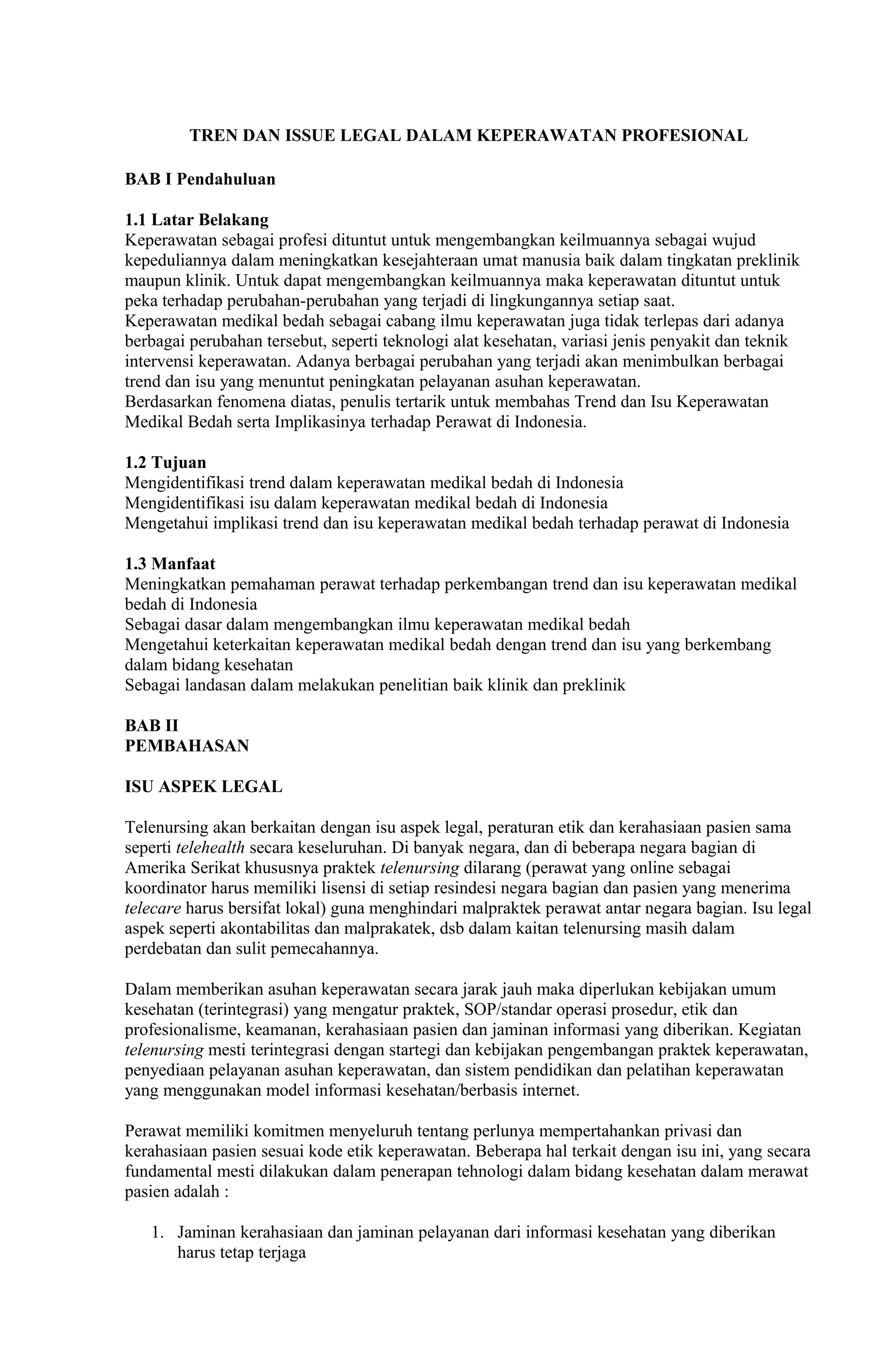 Perkembangan dokumentasi keperawatan | DOC