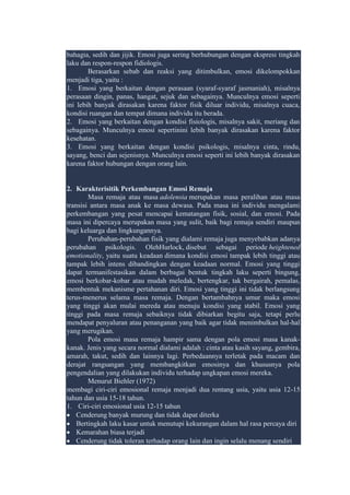 Perkembangan emosi remaja | PDF