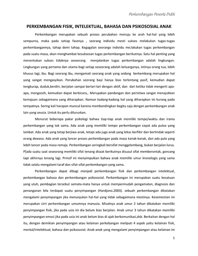Perkembangan fisik | PDF