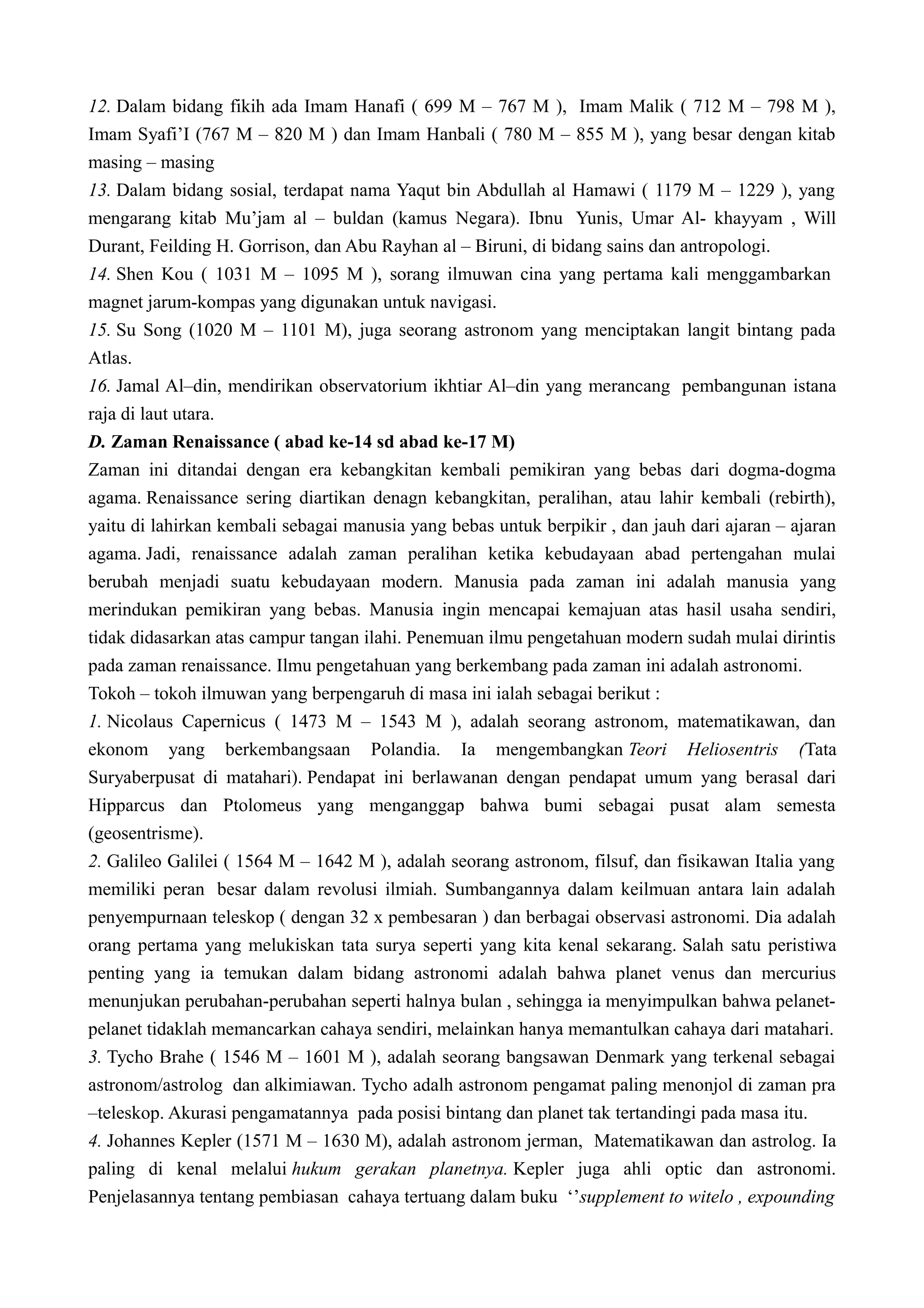 Perkembangan ilmu pengetahuan di dunia islam dan barat | DOC