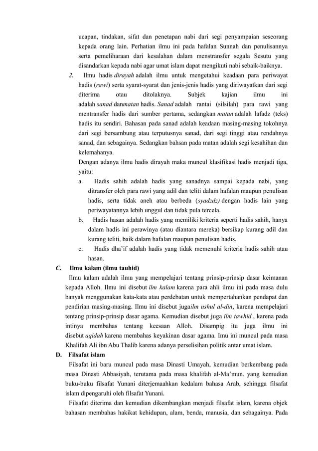 Perkembangan ilmu pengetahuan di dunia islam dan barat | DOC