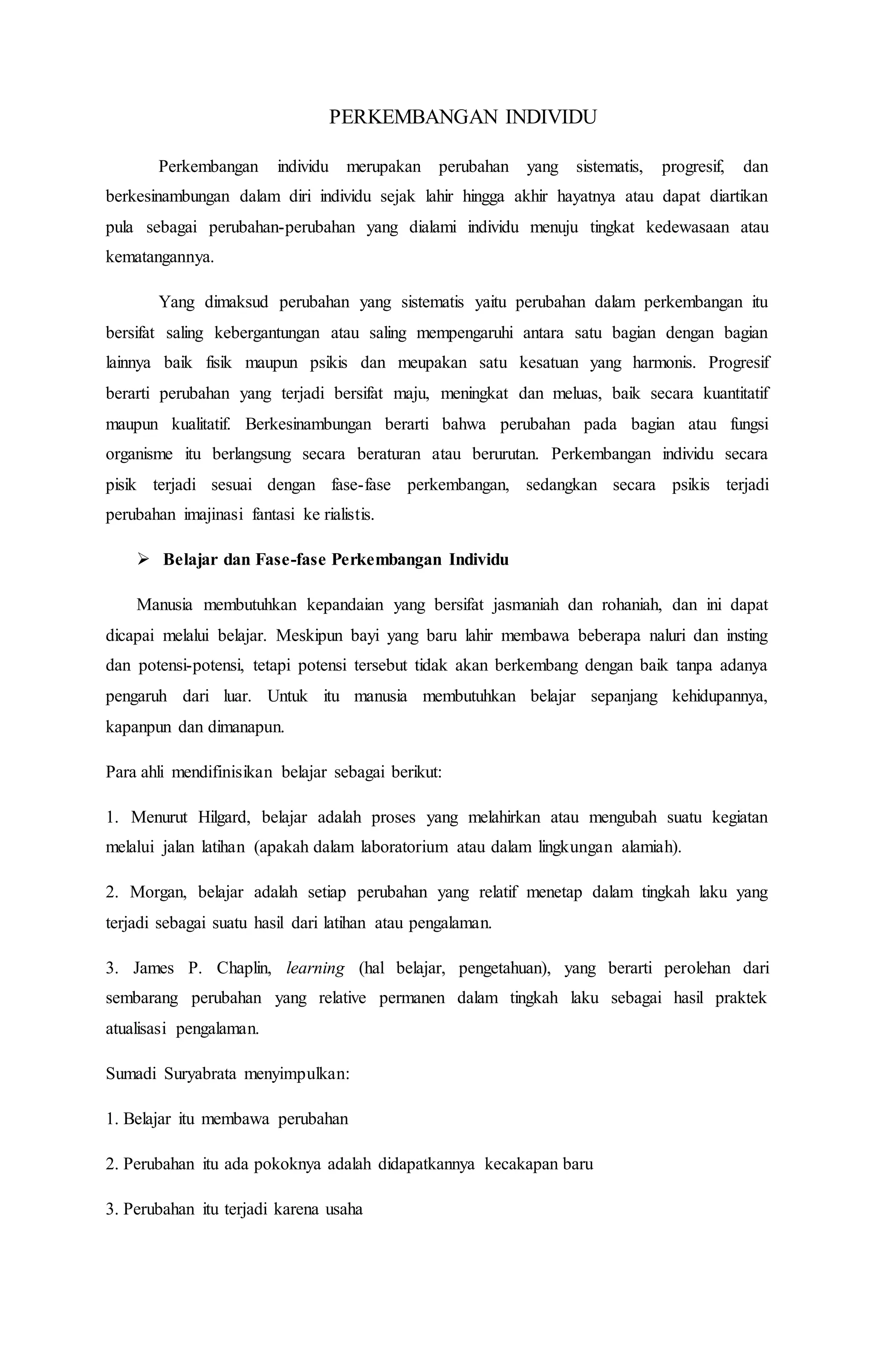 Perkembangan individu | DOCX