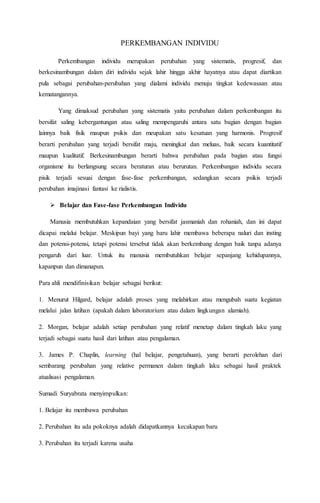 Perkembangan individu | DOCX