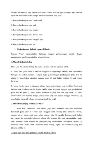 Perkembangan individu | DOCX