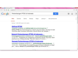 Perkembangan iptek di indonesia | PPTX