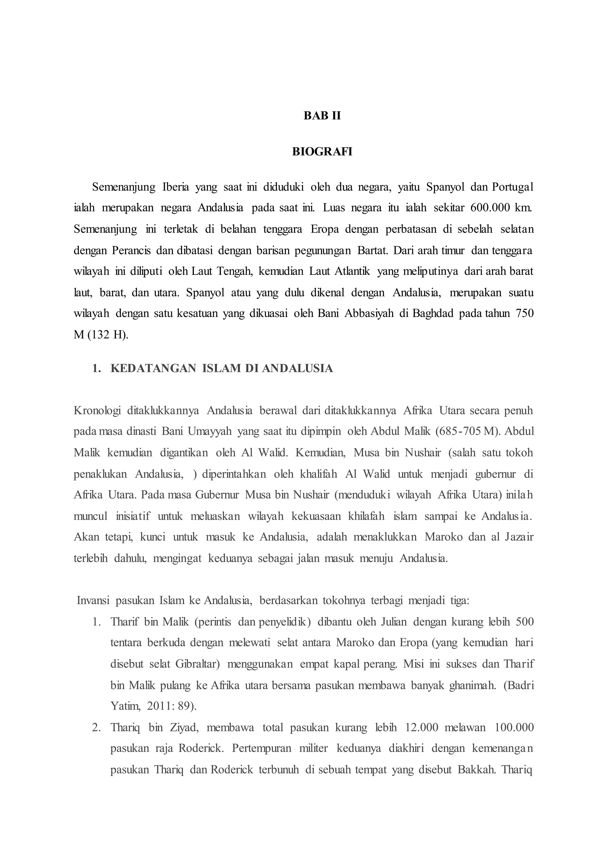 PERKEMBANGAN ISLAM DI ANDALUSIA | DOCX