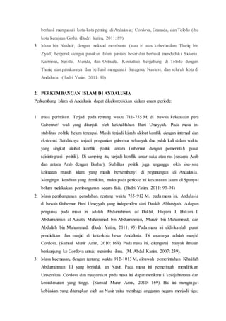 PERKEMBANGAN ISLAM DI ANDALUSIA | DOCX