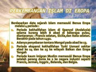 SKI - Perkembangan Islam di Eropa | PPTX
