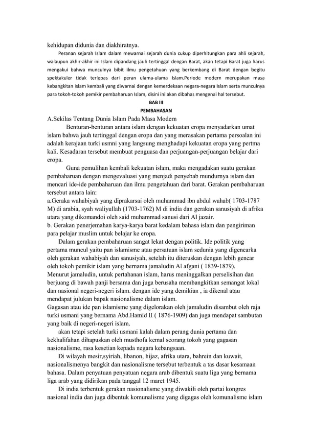 Perkembangan islam di zaman modern | PDF