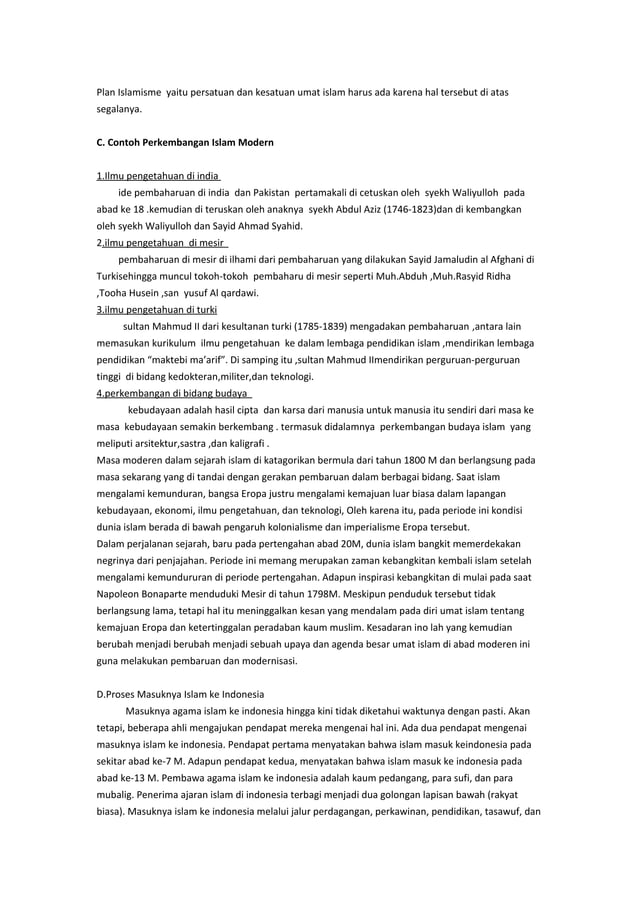 Perkembangan islam di zaman modern | PDF