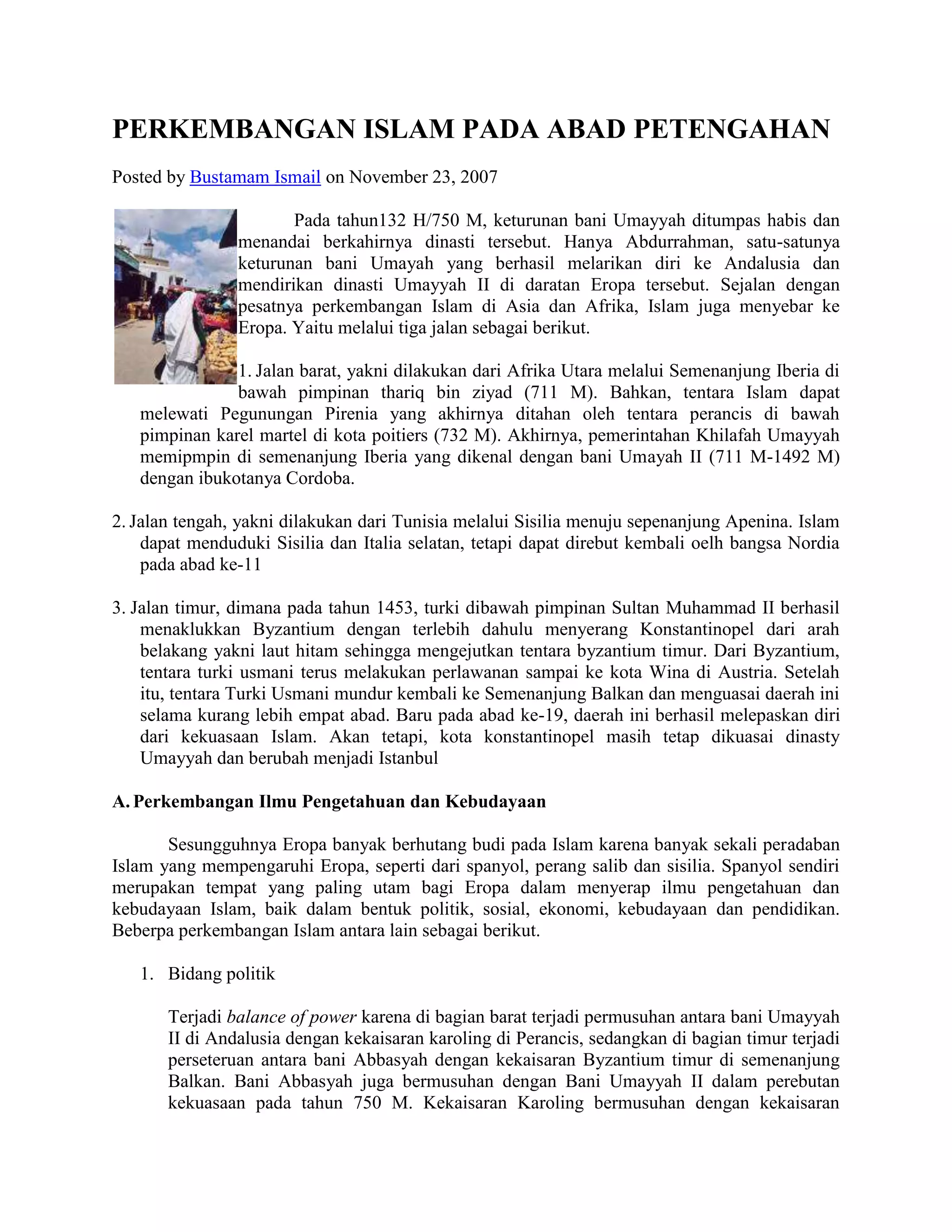 Perkembangan islam pada abad | PDF