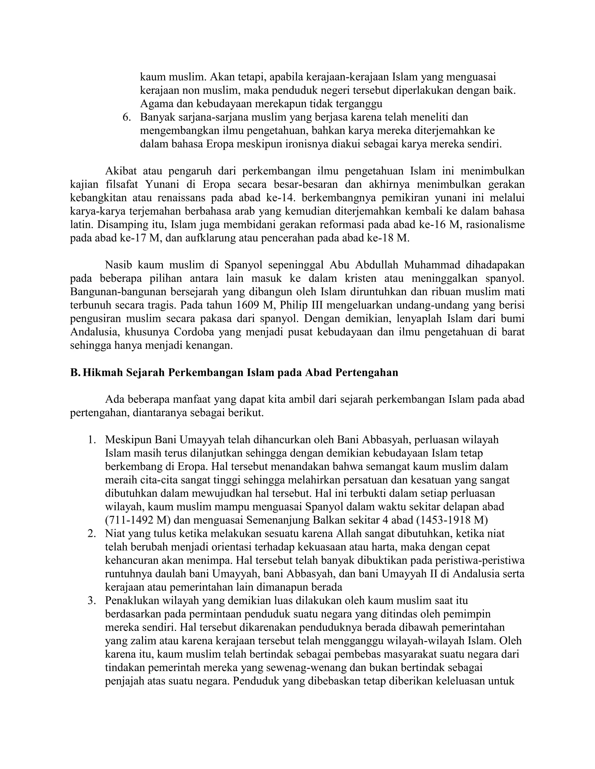 Perkembangan islam pada abad | PDF