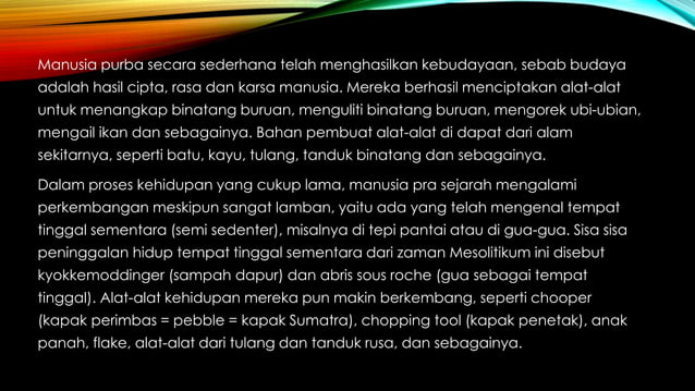 Perkembangan Kehidupan Meramu dan Berburu | PPT