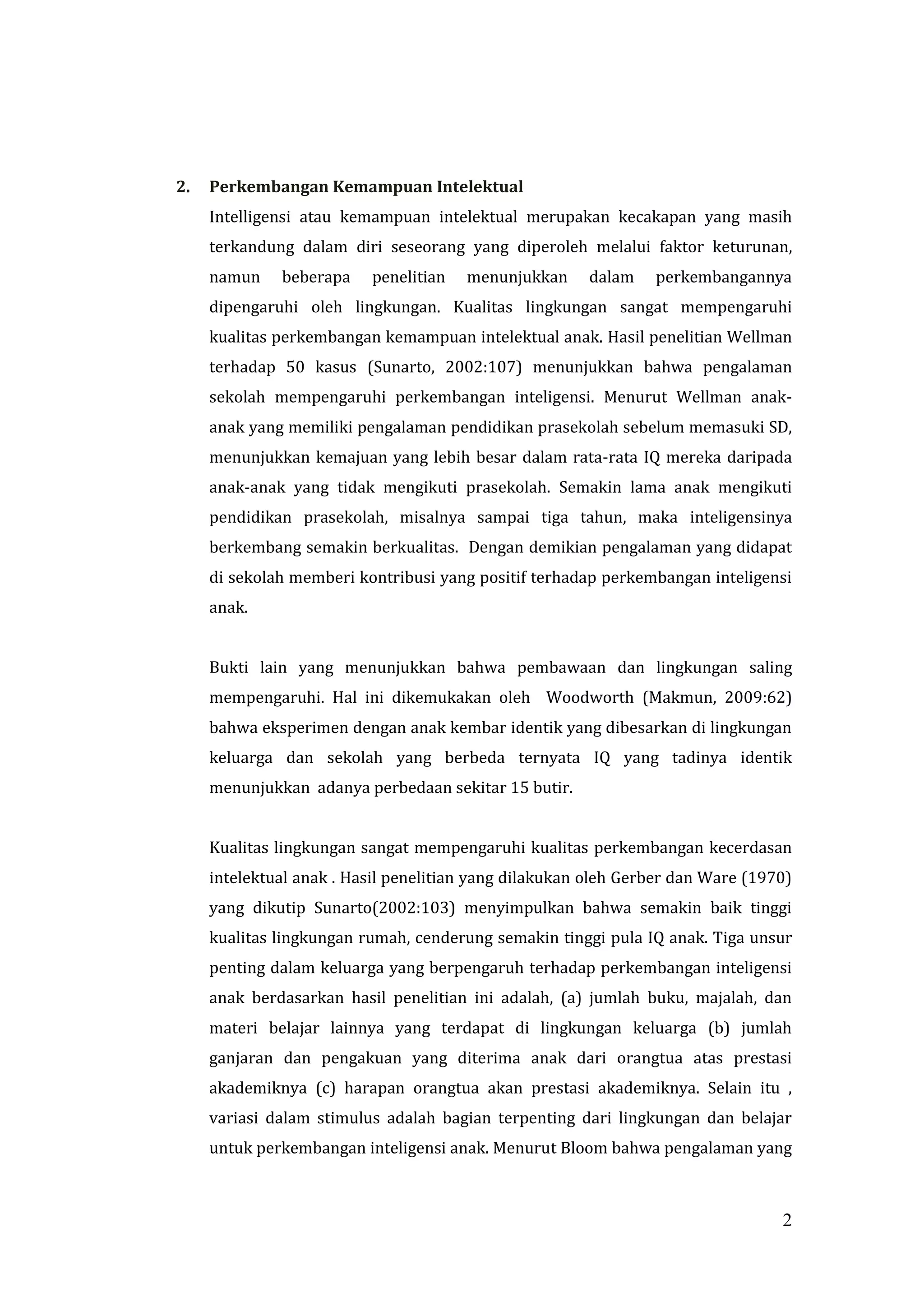 Perkembangan kemampuan intelektual | PDF