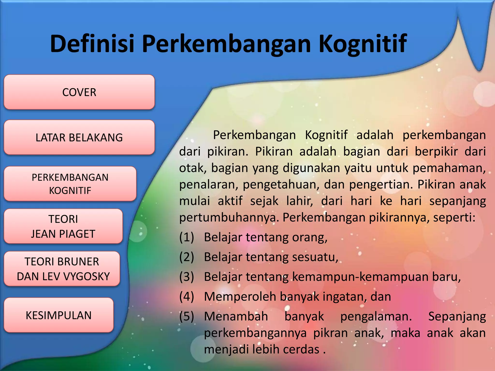 Perkembangan kognitif Anak Usia Dini | PPTX