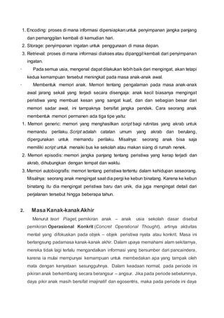 Perkembangan kognitif bu linda | DOCX