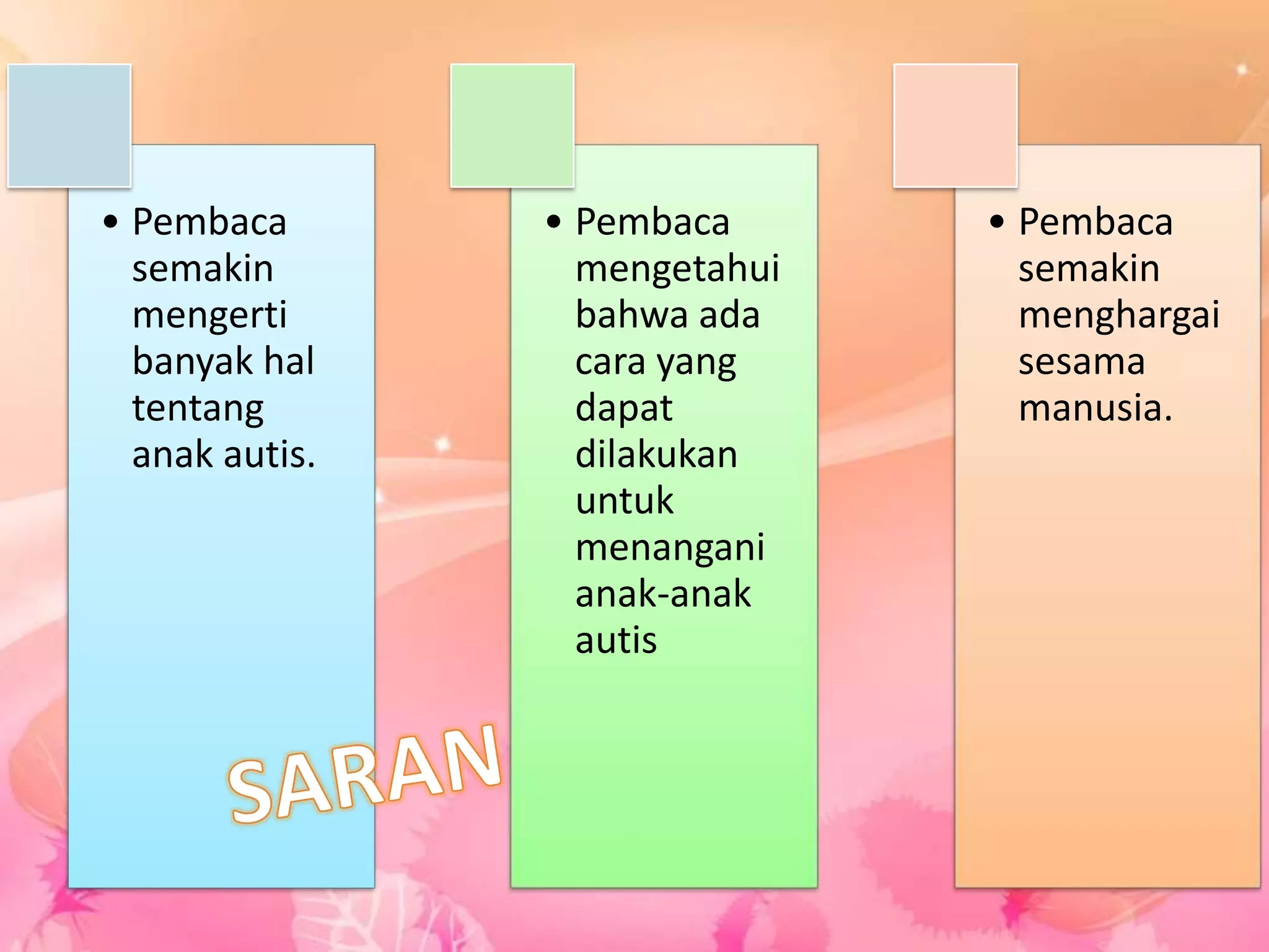 Perkembangan kognitif pada penderita autis | PPTX
