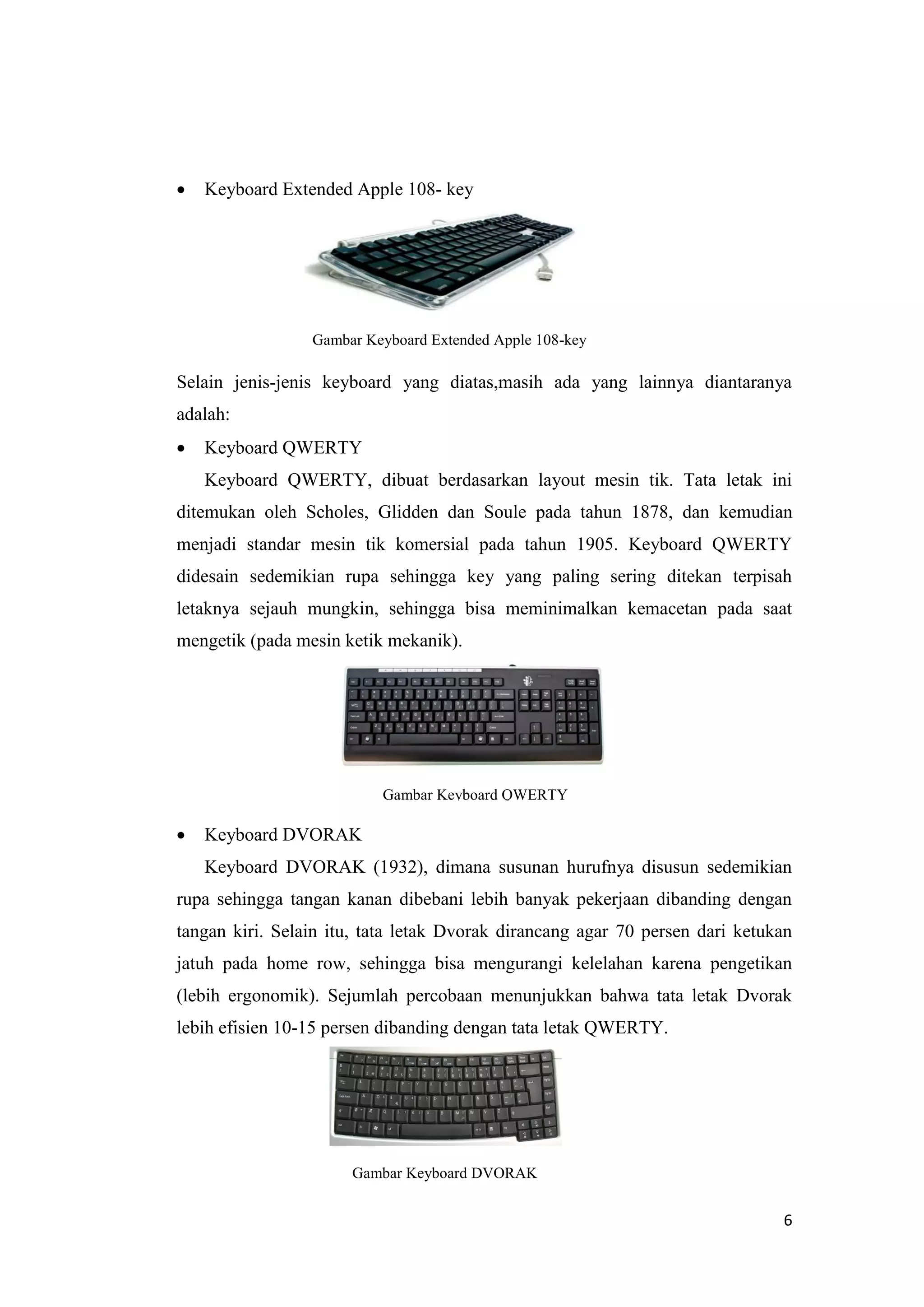 Perkembangan komponen input device | PDF