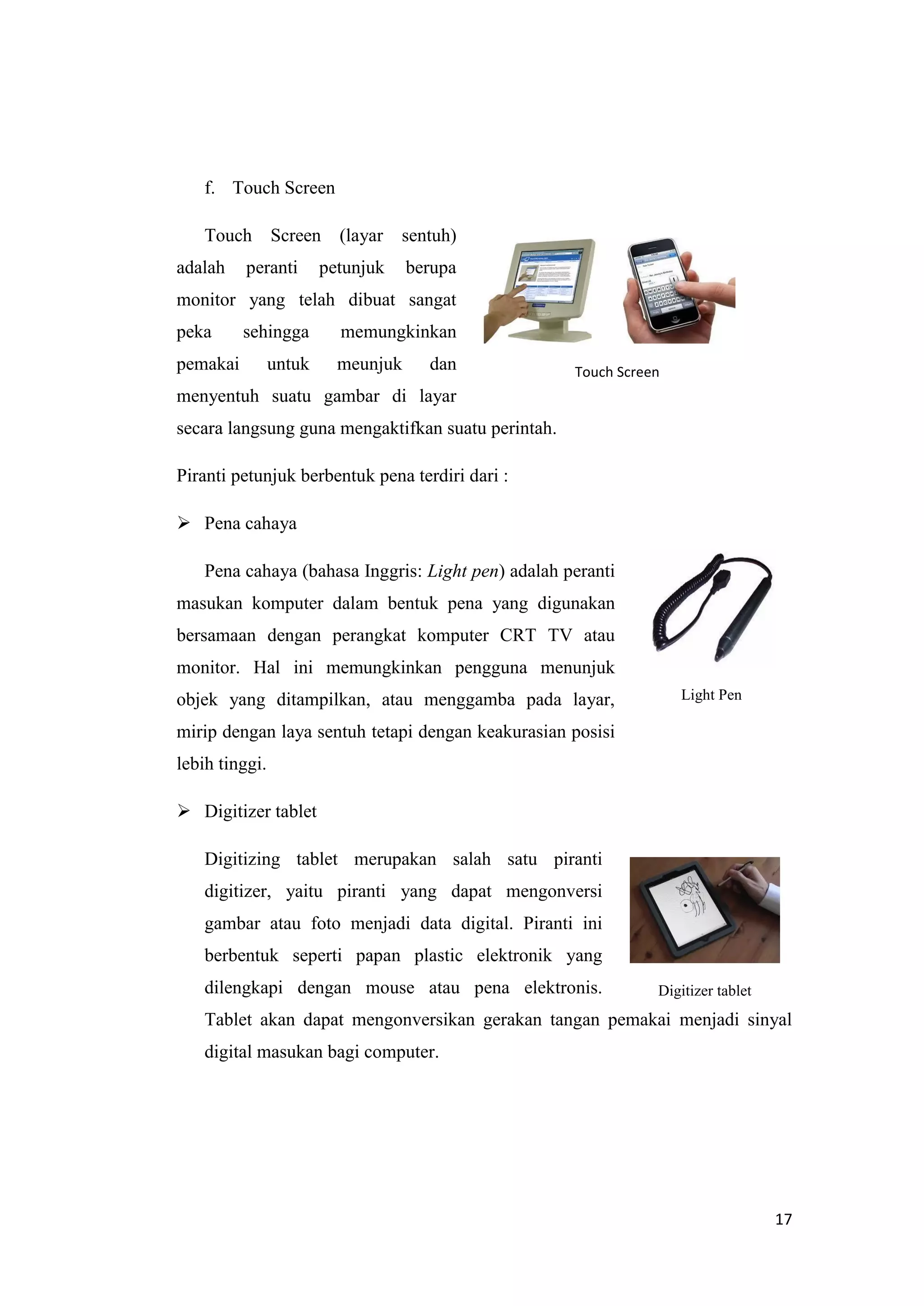 Perkembangan komponen input device | PDF