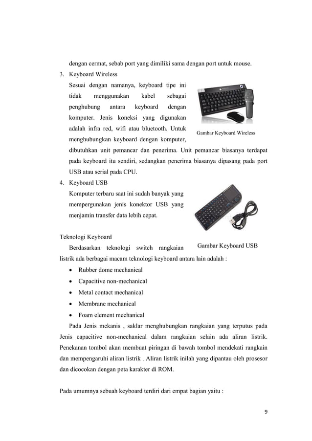 Perkembangan komponen input device | PDF