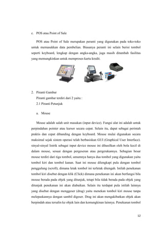 Perkembangan komponen input device | PDF