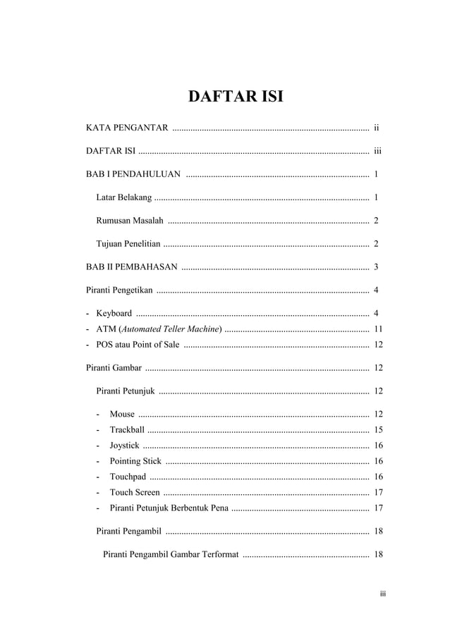 Perkembangan komponen input device | PDF