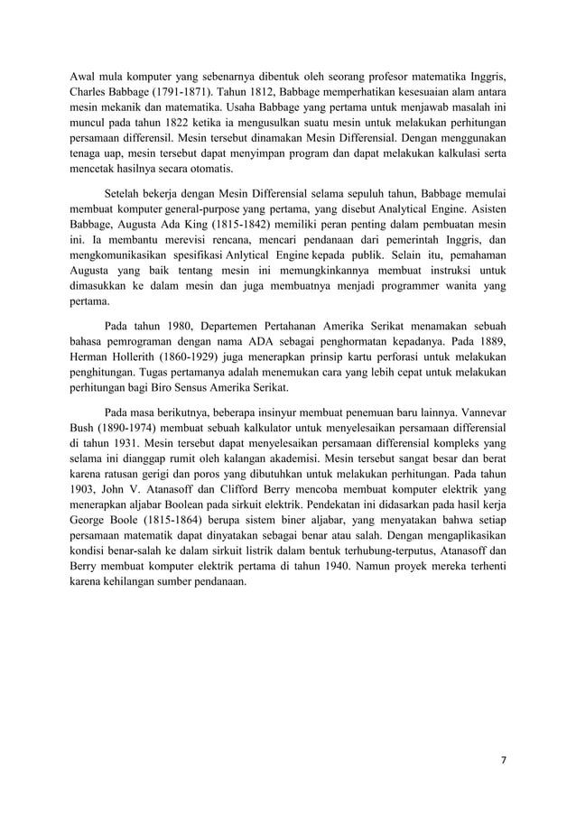 PERKEMBANGAN KOMPUTER DARI GENERASI PERTAMA SAMPAI SEKARANG | DOCX