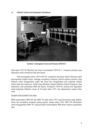 PERKEMBANGAN KOMPUTER DARI GENERASI PERTAMA SAMPAI SEKARANG | DOCX